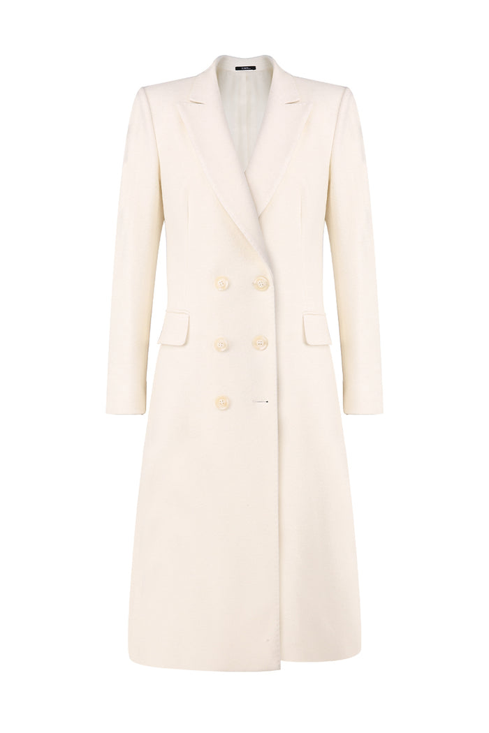 Elise Cream Wool Blend Overcoat